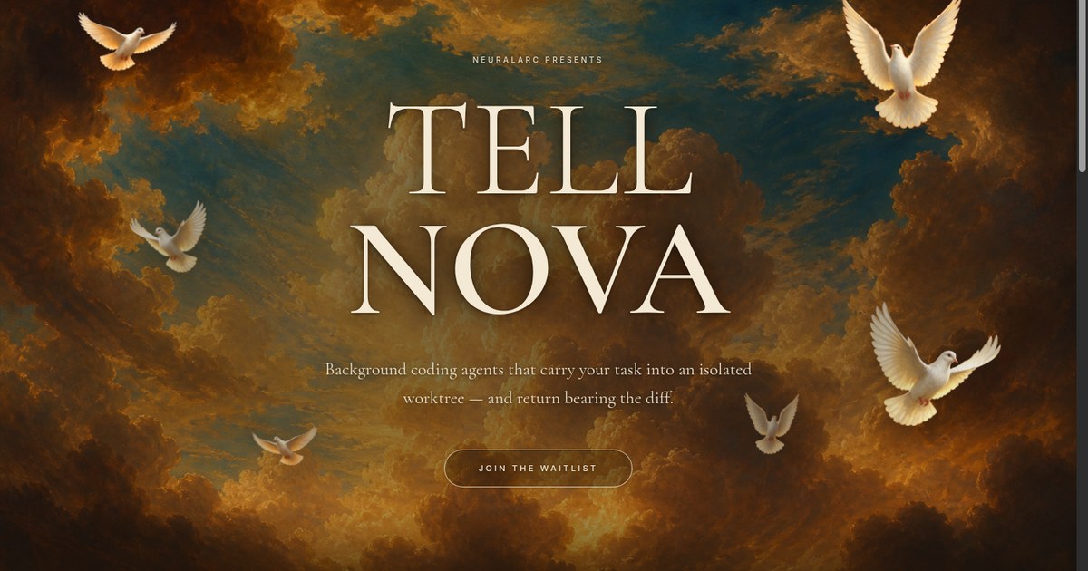 tellnova blog — background coding agents in isolated git worktrees